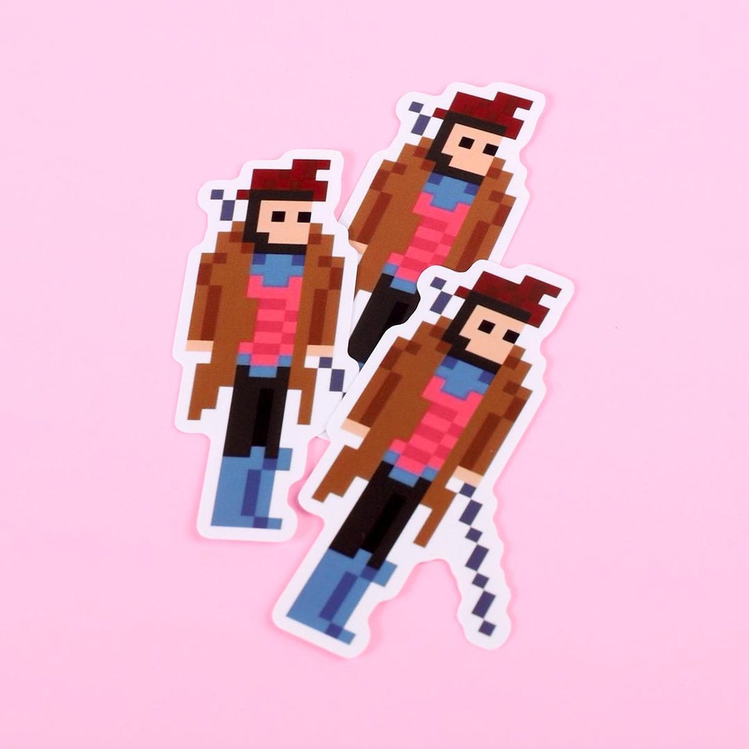 X-men Gambit Pixel Art Sticker - Etsy