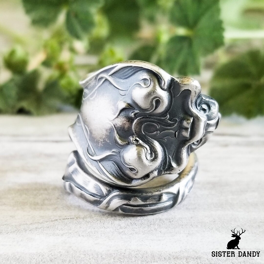 Vintage Green Man Ring, Rare Unger Douvaine Sterling Ring, Handmade ...