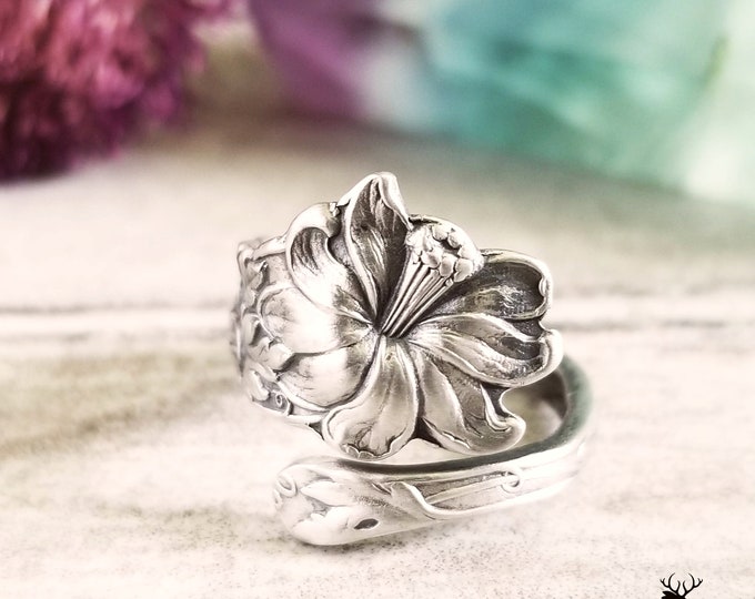 Hibiscus Flower Spoon Ring, Hibiscus Ring, Honolulu Hawaii Spoon Ring ...