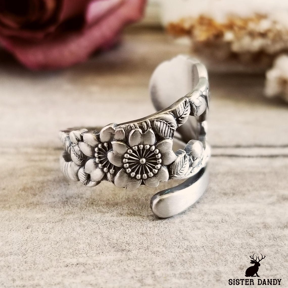 Sterling Sakura Ring, Japanese Cherry Blossom Ring, Hanami Spring ...