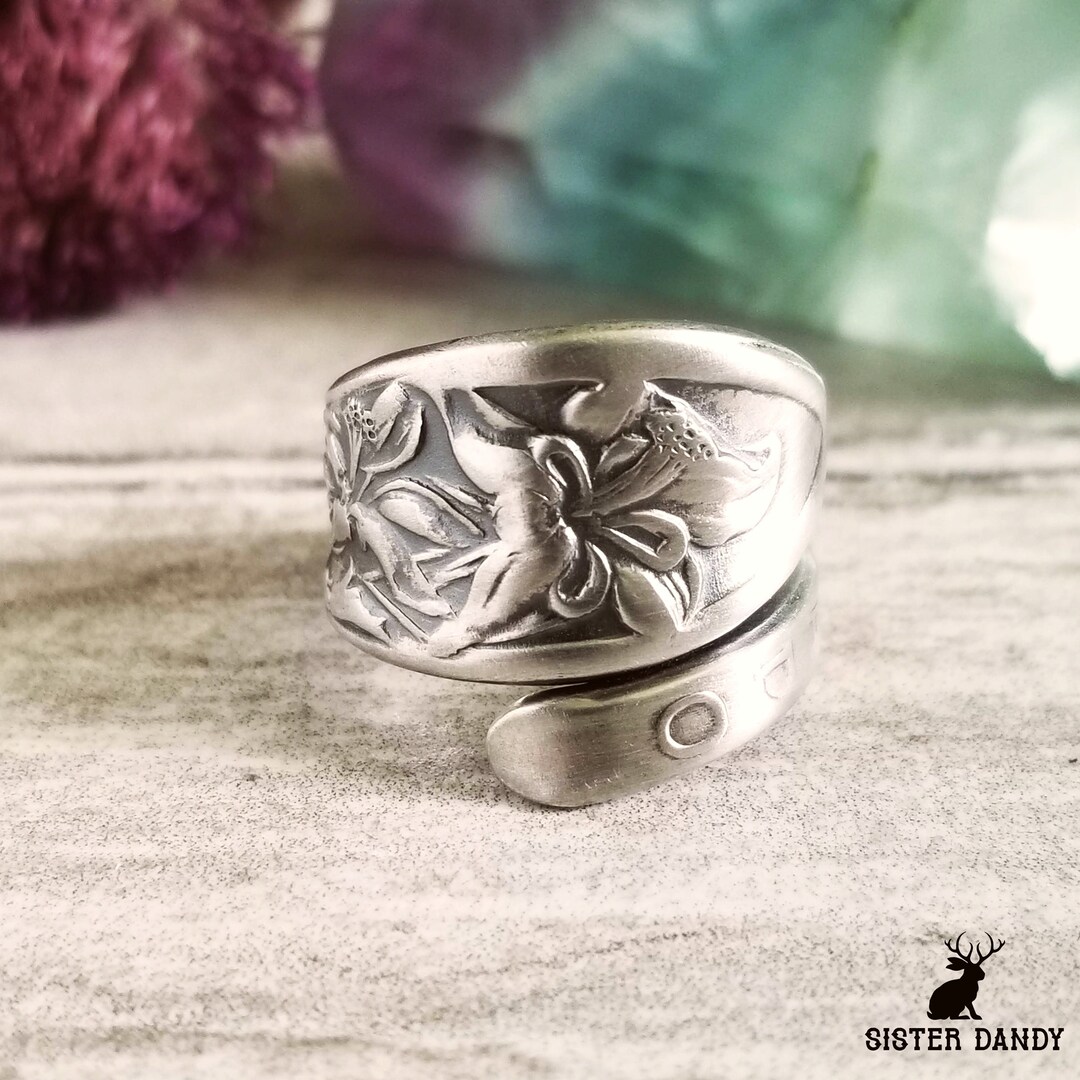 Columbine Flower Bloom Ring, Vintage Sterling Colorado Ring, Colorado ...