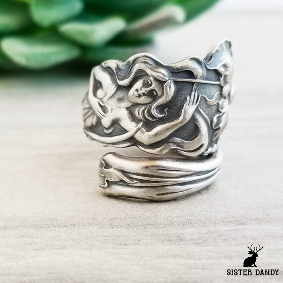 Rare Goddess Spoon Ring Sterling Goddess Ring Silver Fairy - Etsy