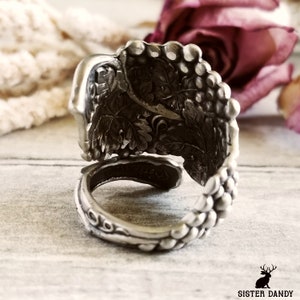 Sterling Grape Ring, Silver Fruit Ring, Grape Vine Ring, Vintage Vitis ...