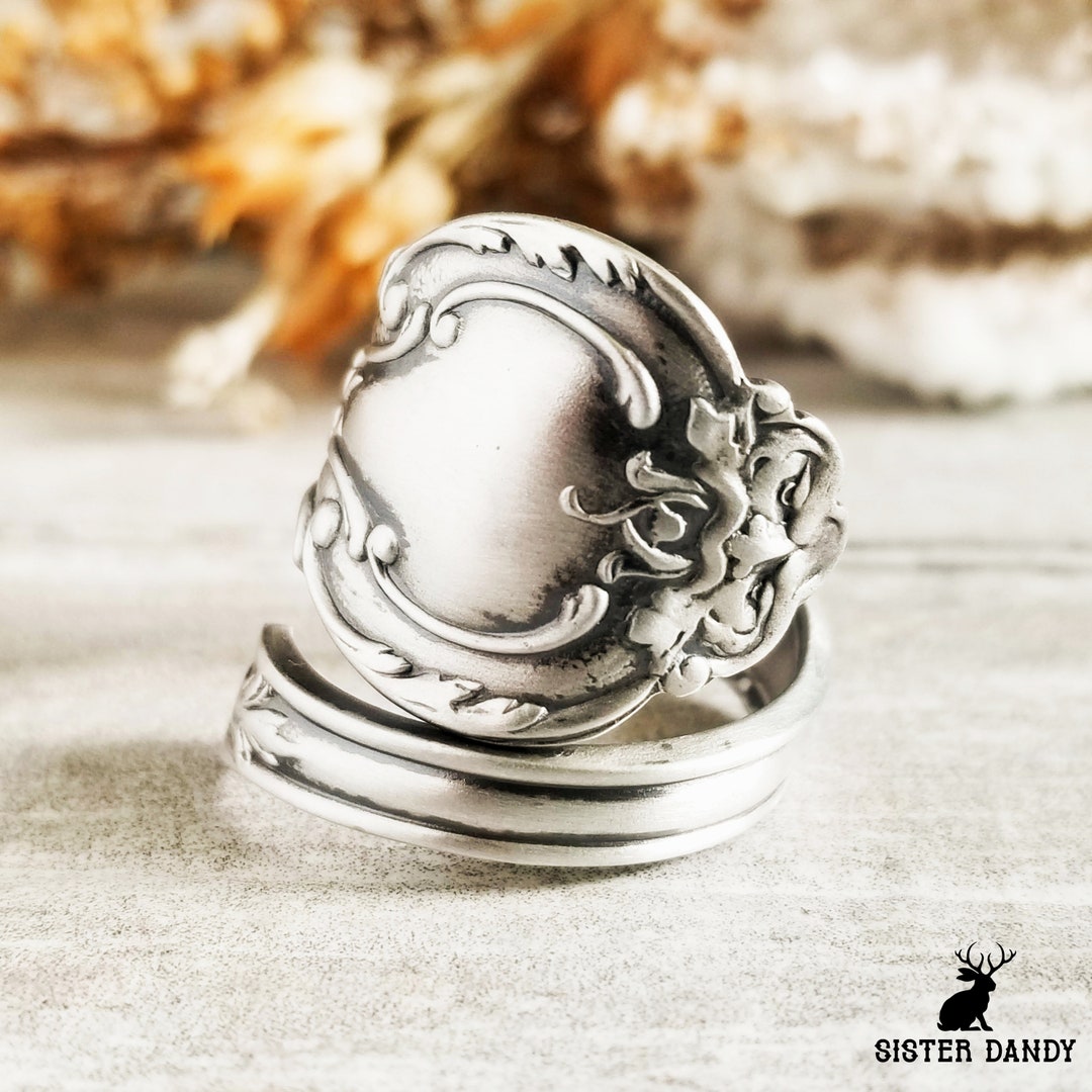Vintage Spoon Ring, Victorian Sterling Spoon Ring, Sterling Spoon Ring ...