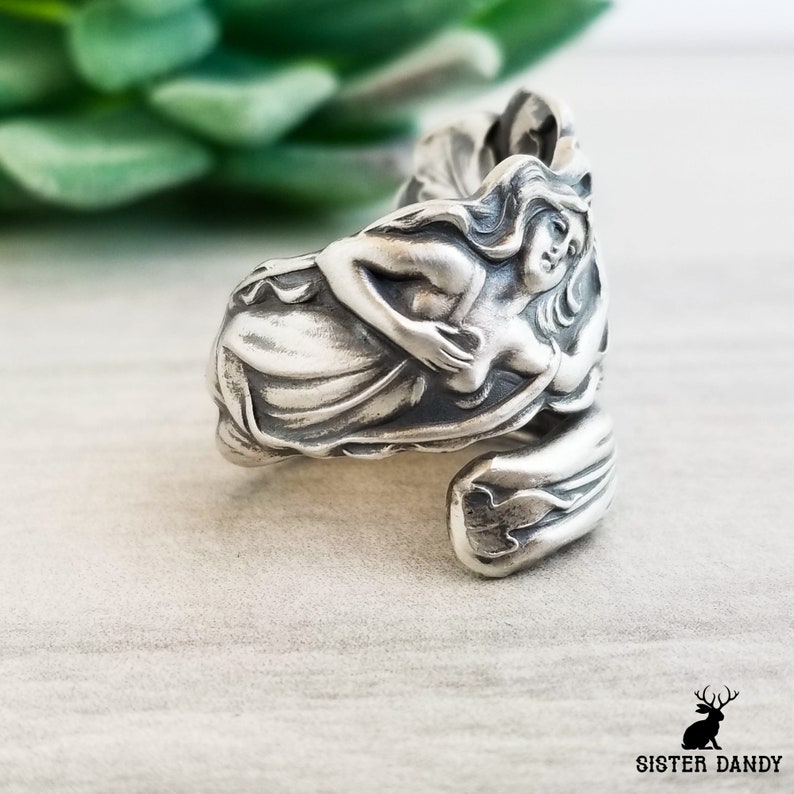 Rare Goddess Spoon Ring Sterling Goddess Ring Silver Fairy - Etsy