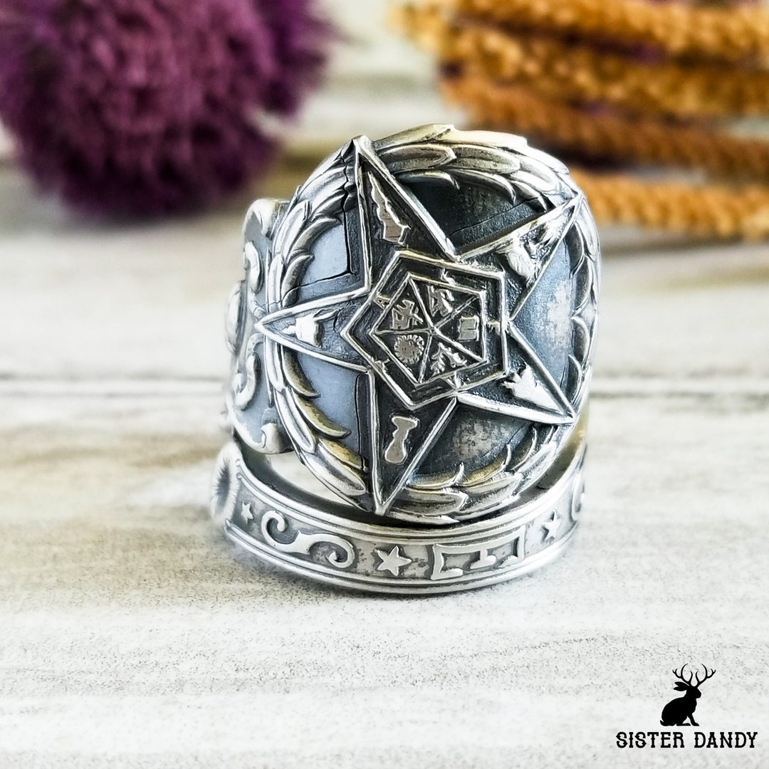 Order of the Eastern Star Spoon Ring, Sterling OES Spoon Ring, Vintage ...