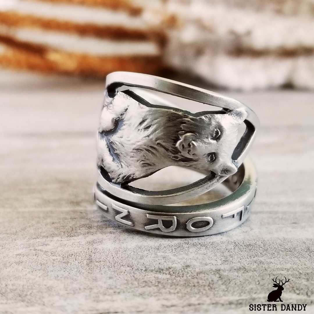 Sterling Bear Ring, Sterling Silver California Ring, Silver Bear Ring ...