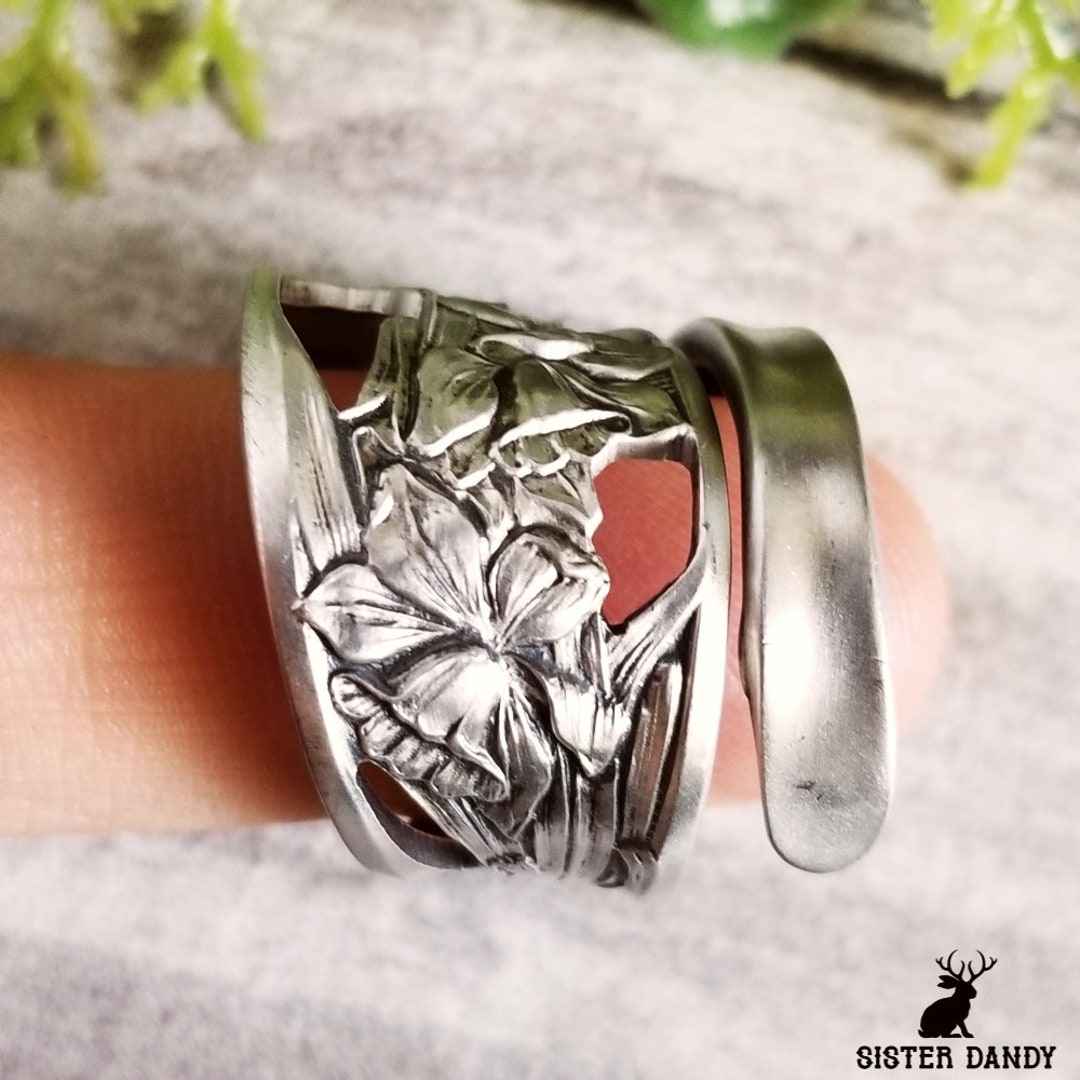 Daffodil Wildflower Sterling Ring, Handmade Floral Unger Ring, Vintage ...