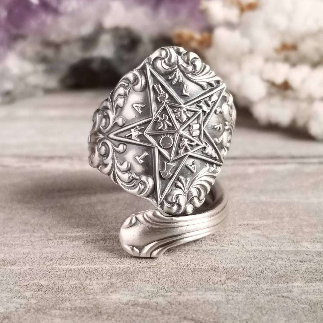 Order of the Eastern Star Spoon Ring, Sterling OES Spoon Ring, Vintage ...