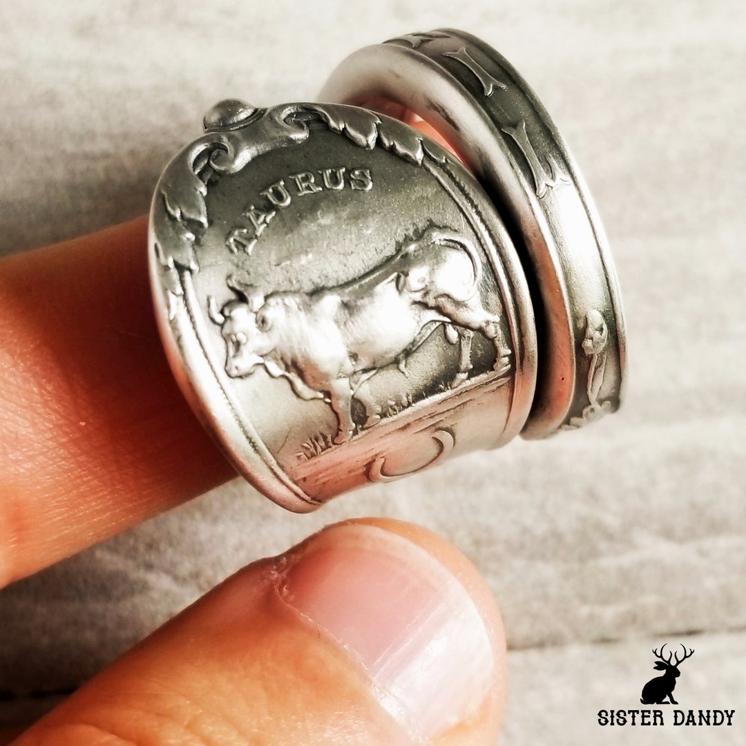Taurus Zodiac Silver Bull Ring, Sterling Silver Ring, Zodiac Ring ...