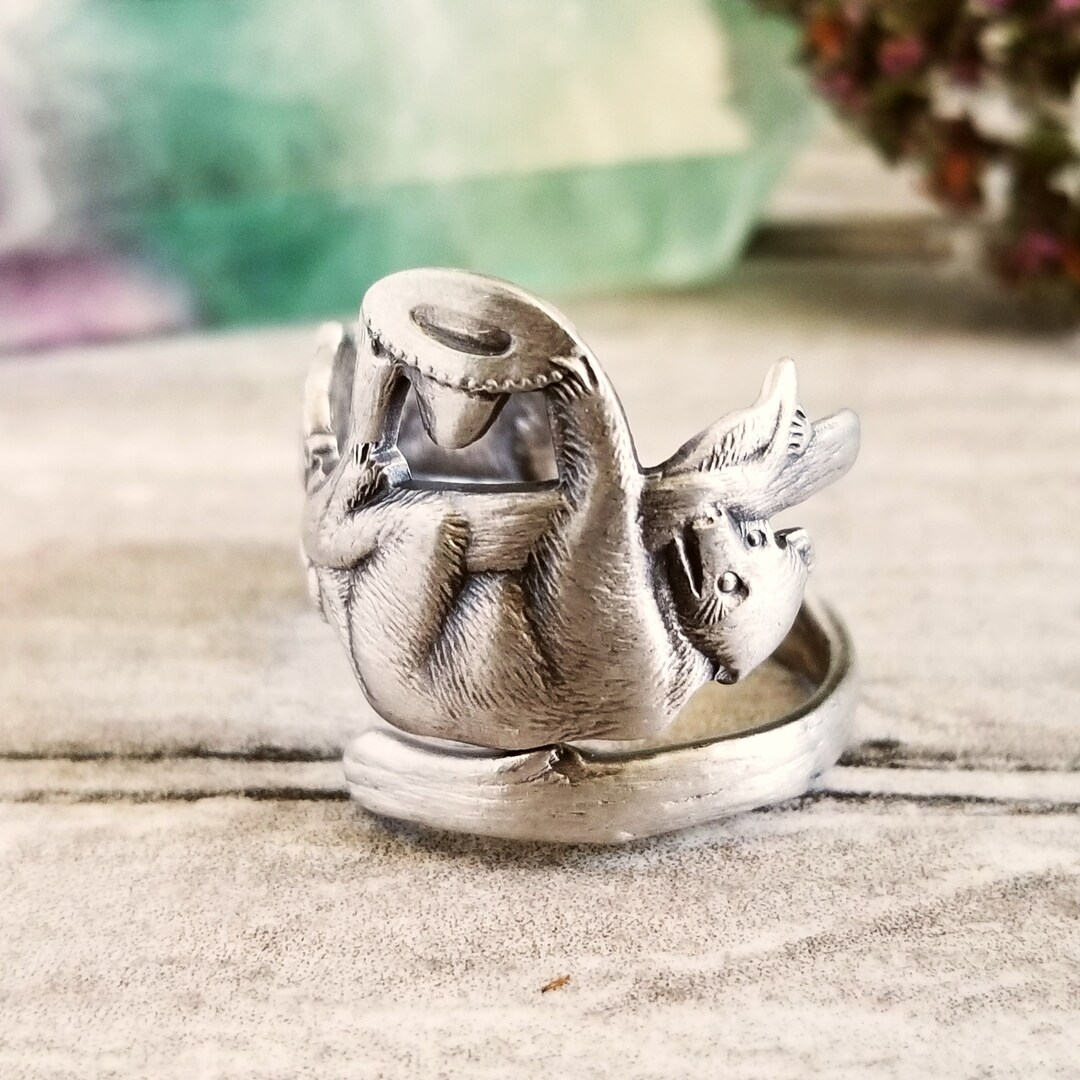 Sterling Bear Cubs Ring, Handmade Bear Cub Silver Ring, Sterling Silver ...