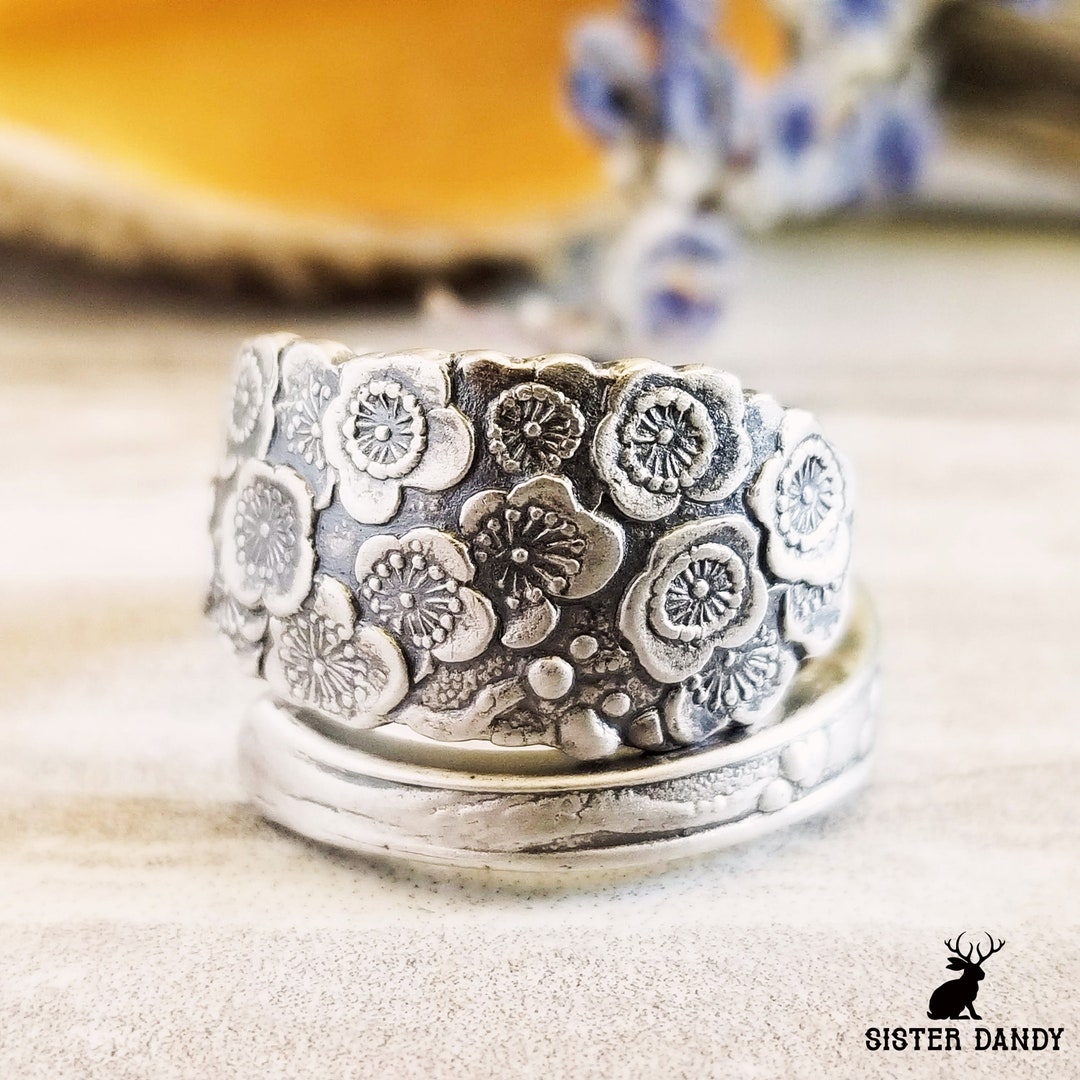 Sterling Sakura Ring, Japanese Cherry Blossom Ring, Flower Ring ...