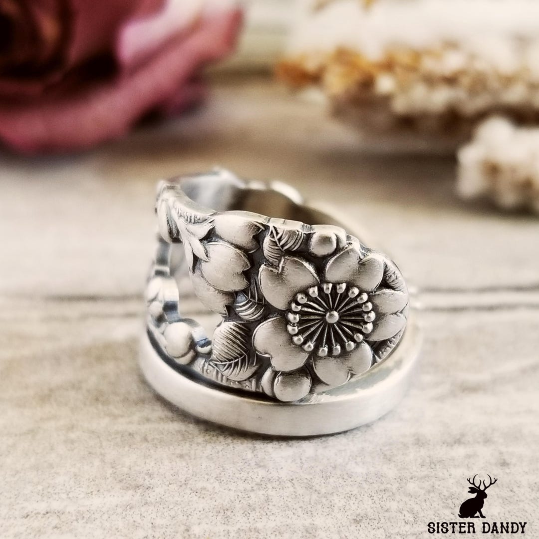 Sterling Sakura Ring, Japanese Cherry Blossom Ring, Hanami Spring ...