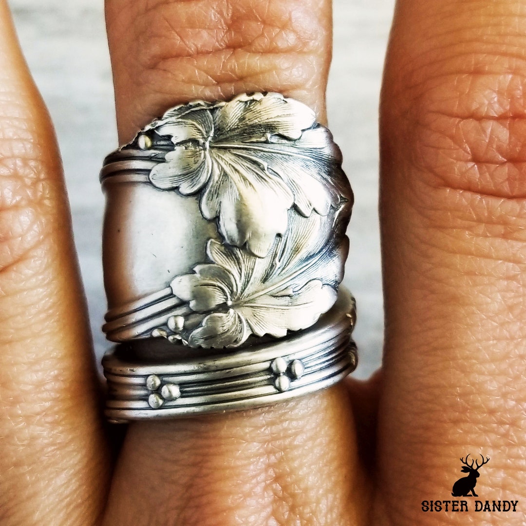 Handmade Oak Leaf Ring, Sterling Botanical Leaf Ring, Vintage Nature ...