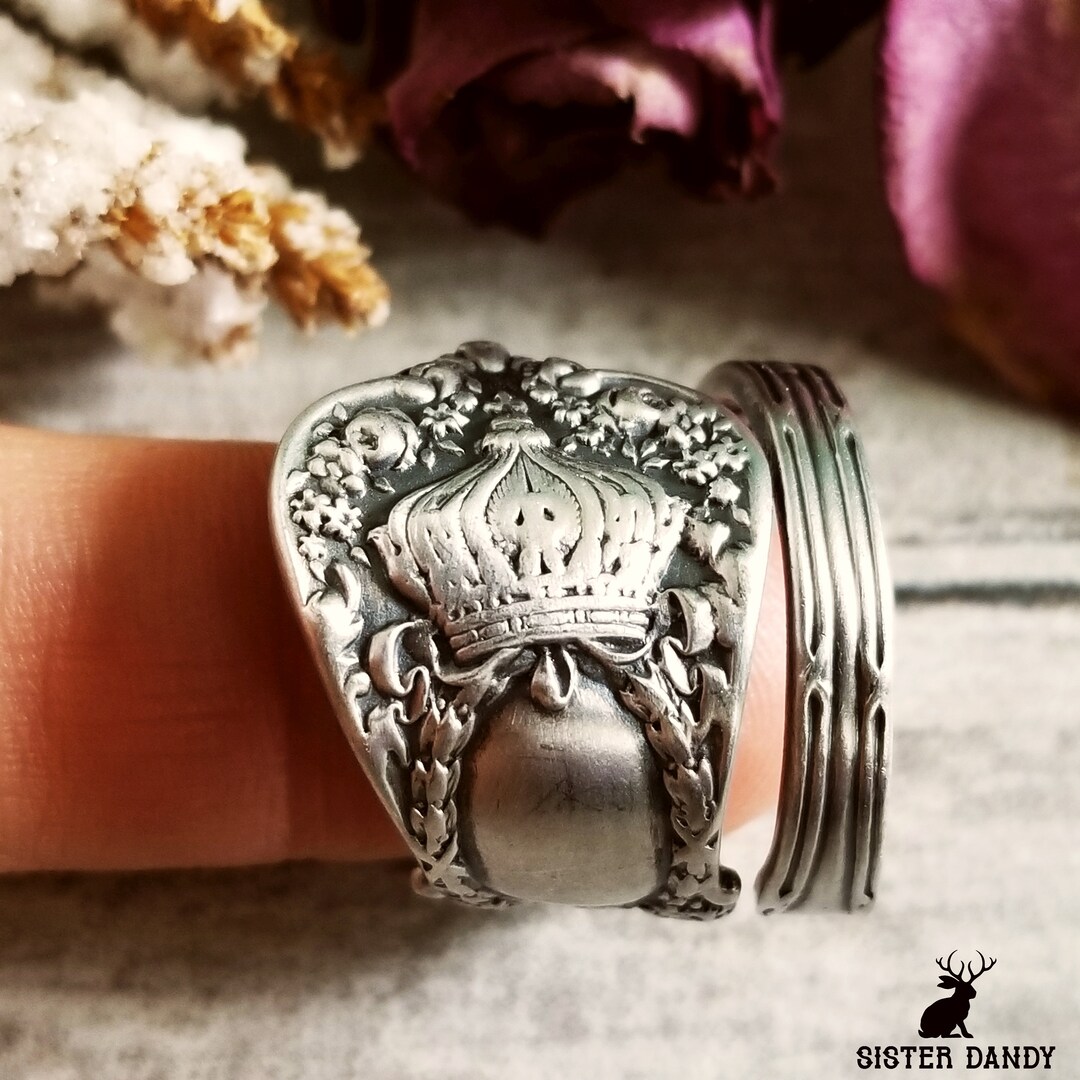 Sterling Silver Crown Ring, Handmade Silver Royalty Ring, Sterling ...