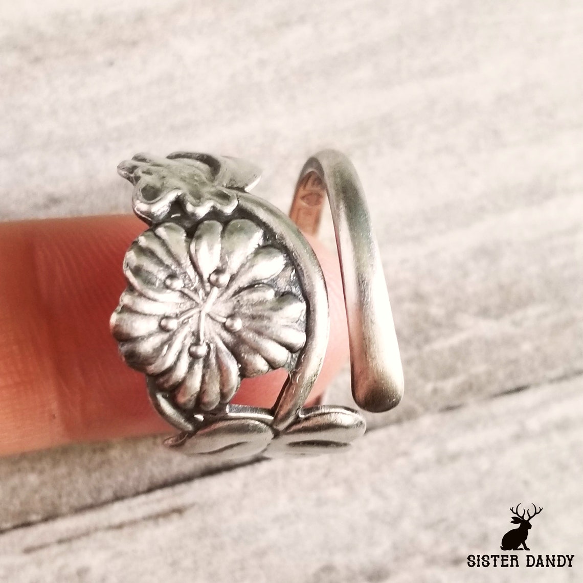 Handmade Carnation Ring, Sterling Silver Bloom Ring, Spring Flower Ring ...
