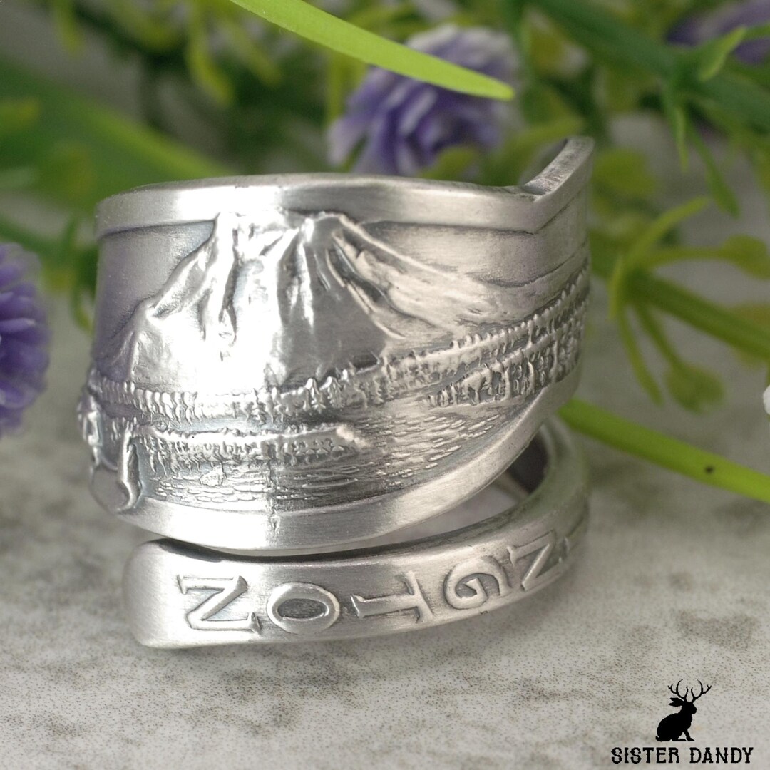 Mt Rainier Washington Ring, Mountain Sterling Wrap Ring, Seattle ...