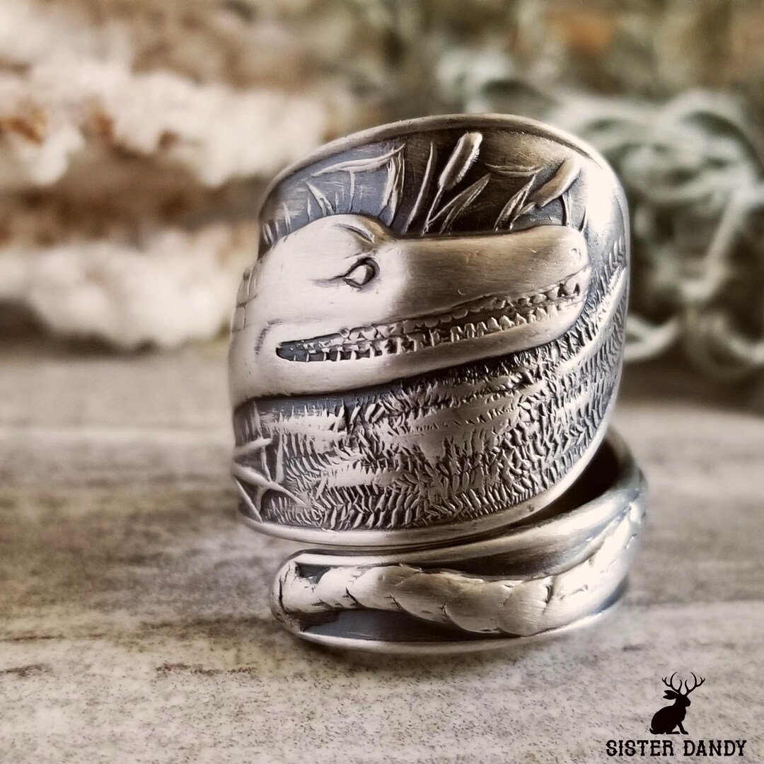 Sterling Gator Wrap Ring, Sterling Silver Alligator Ring, Gator Jewelry ...