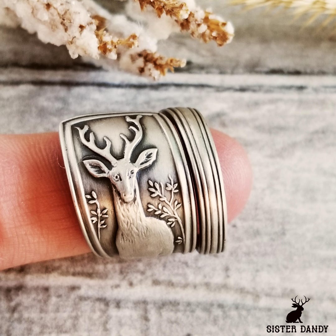 Sterling Stag Ring, Rocky Mountain Buck Ring, Sterling Silver Deer Ring ...