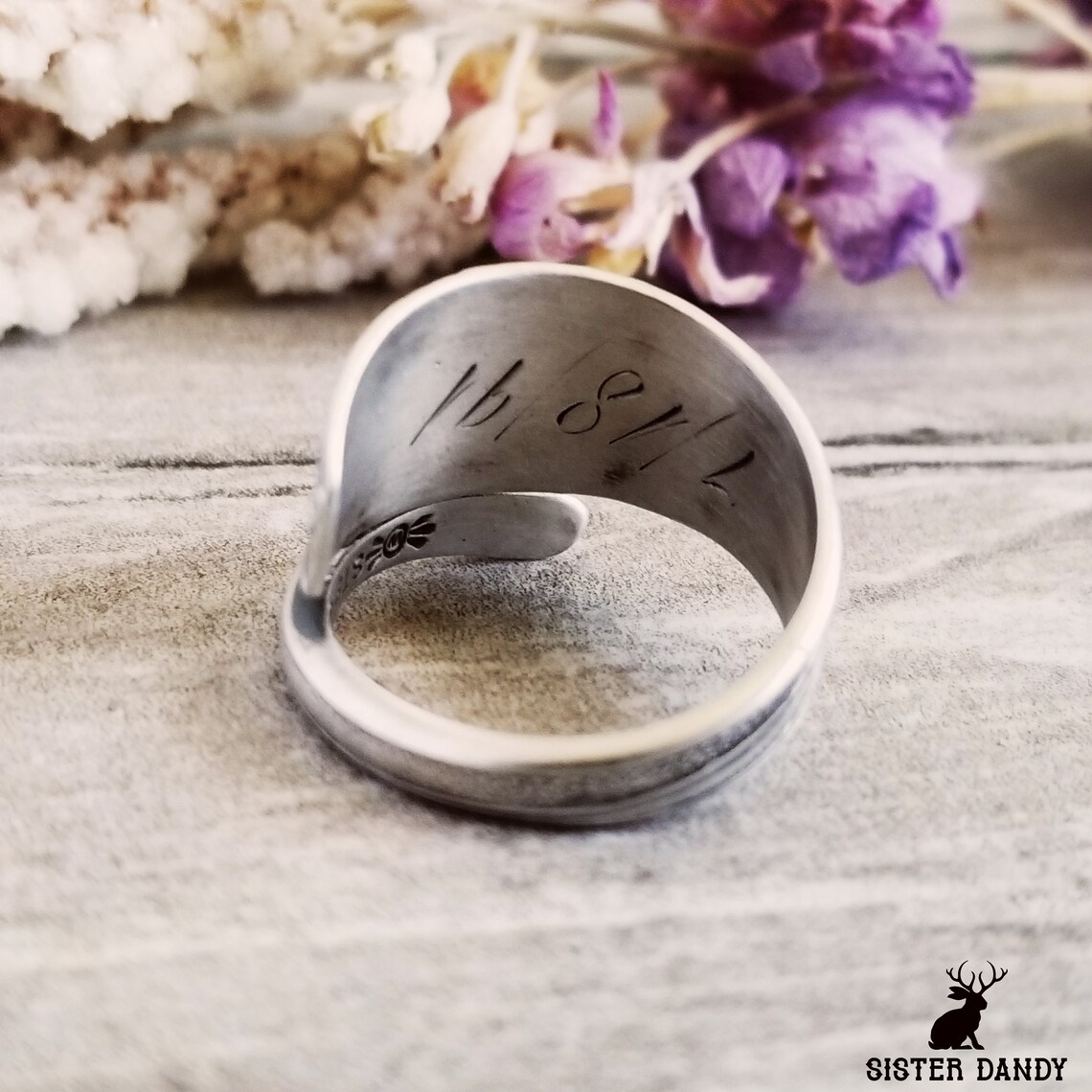 Silver Daffodil Wrap Ring, Floral Sterling Bloom Ring, Vintage Spring ...