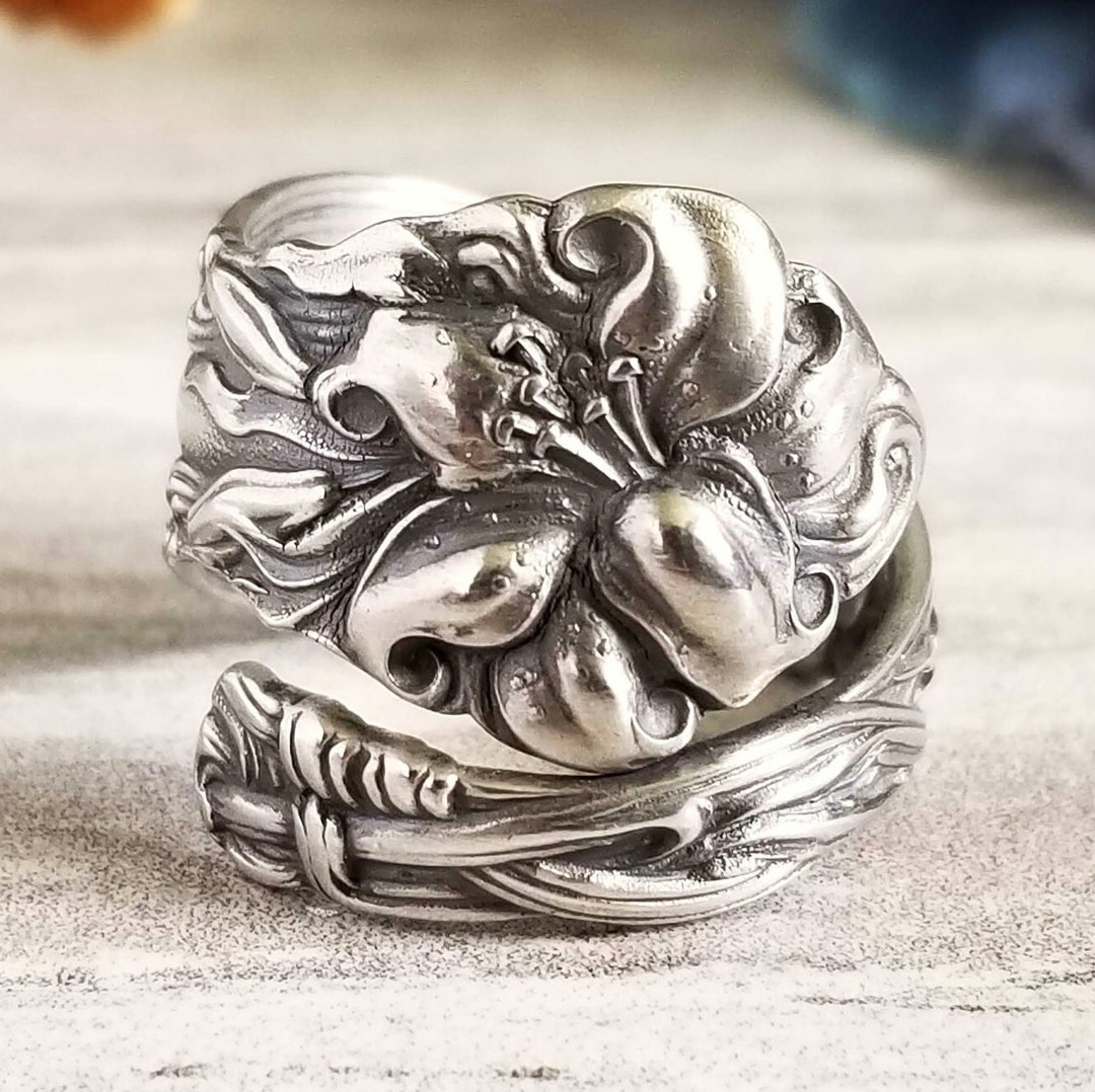 Silver Tiger Lily Ring, Sterling Silver Lily Ring, Stargazer Lily ...
