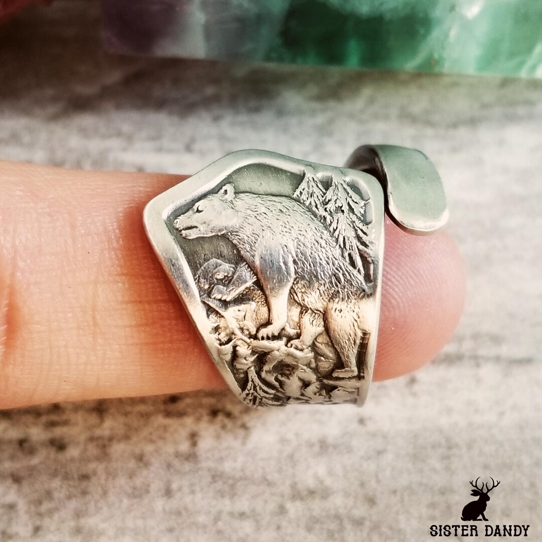 Handmade Mr Bear Ring, Manchester Sterling Silver Bear Ring, Silver ...