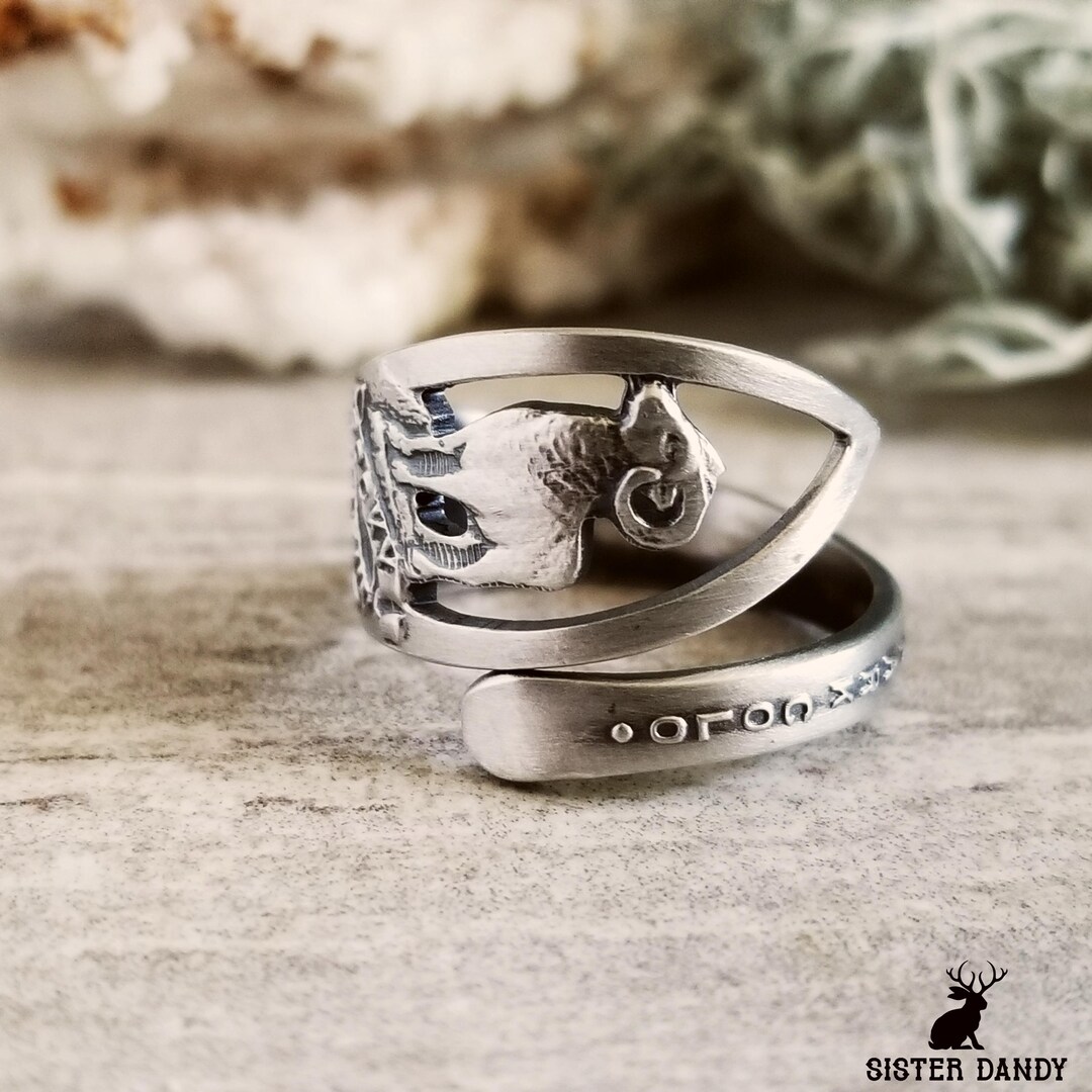 Handmade Bighorn Sheep Ring, Sterling Rocky Mountain Sheep Ring ...