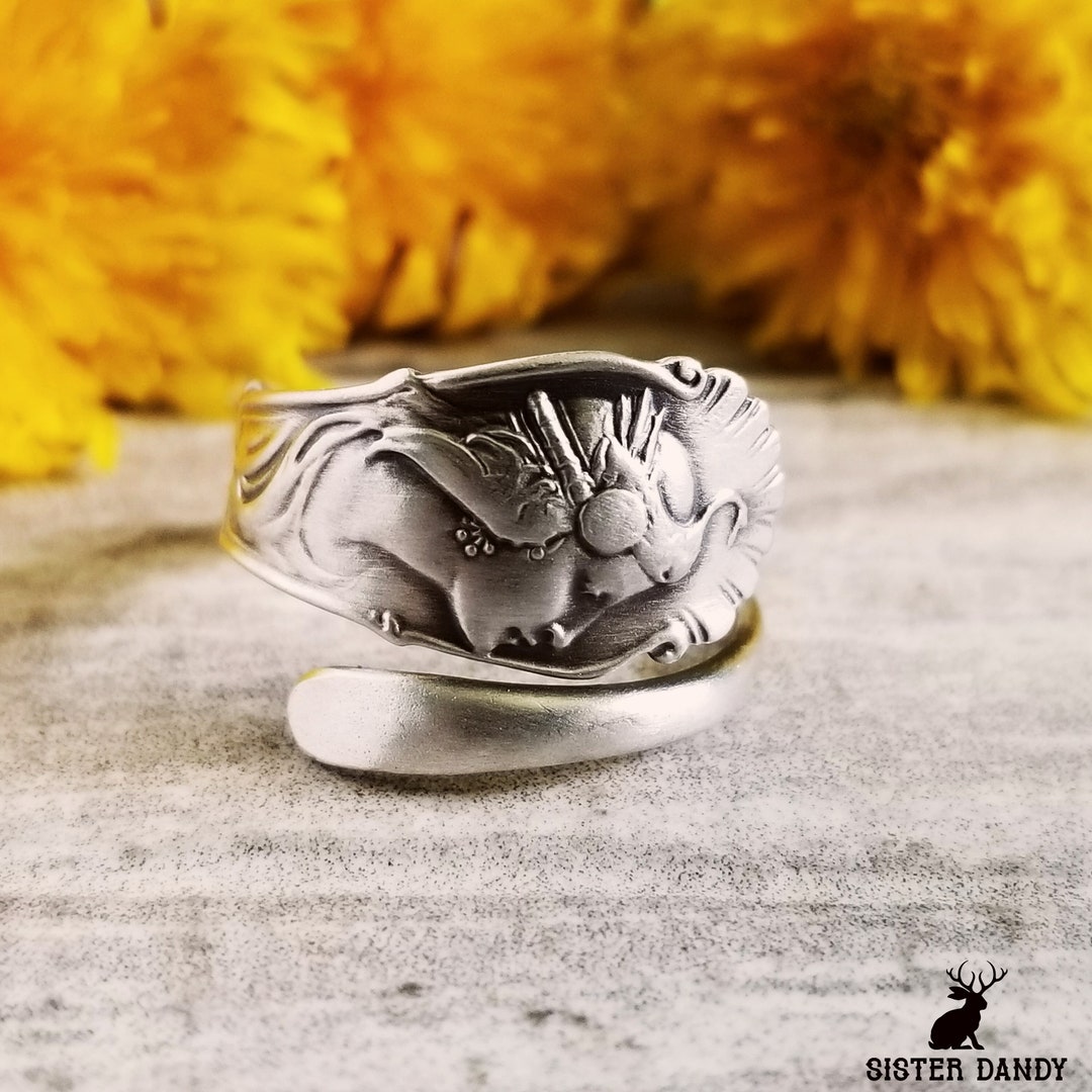 Rare Dainty Goddess Ring, Goddess Spoon Ring, Silver Fairy Ring, Small ...