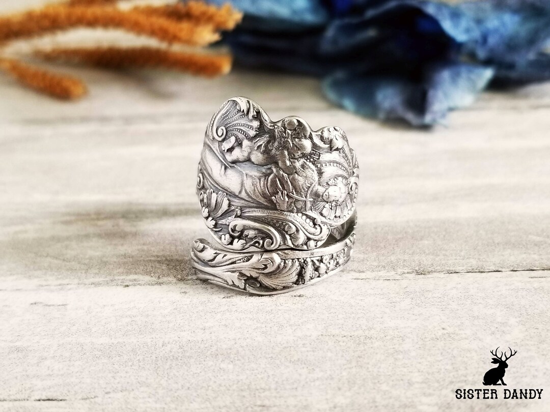 Sterling Madonna Goddess Art Nouveau Ring, Gorham Versailles Sterling ...