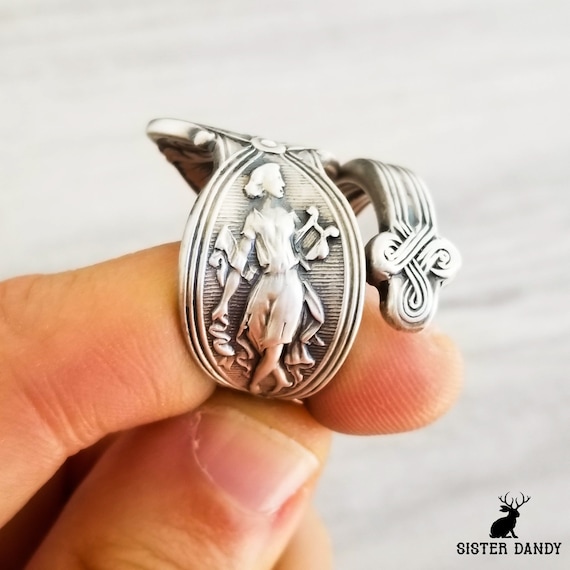 Rare Goddess Spoon Ring Music Goddess Ring Silver Fairy - Etsy
