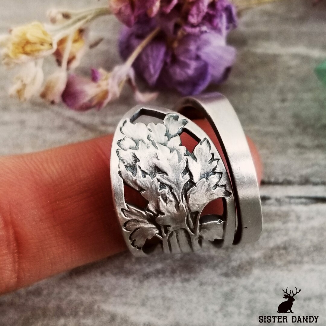 Sterling Celery Ring, Vegetable Garden Ring, Gardening Wrap Ring ...