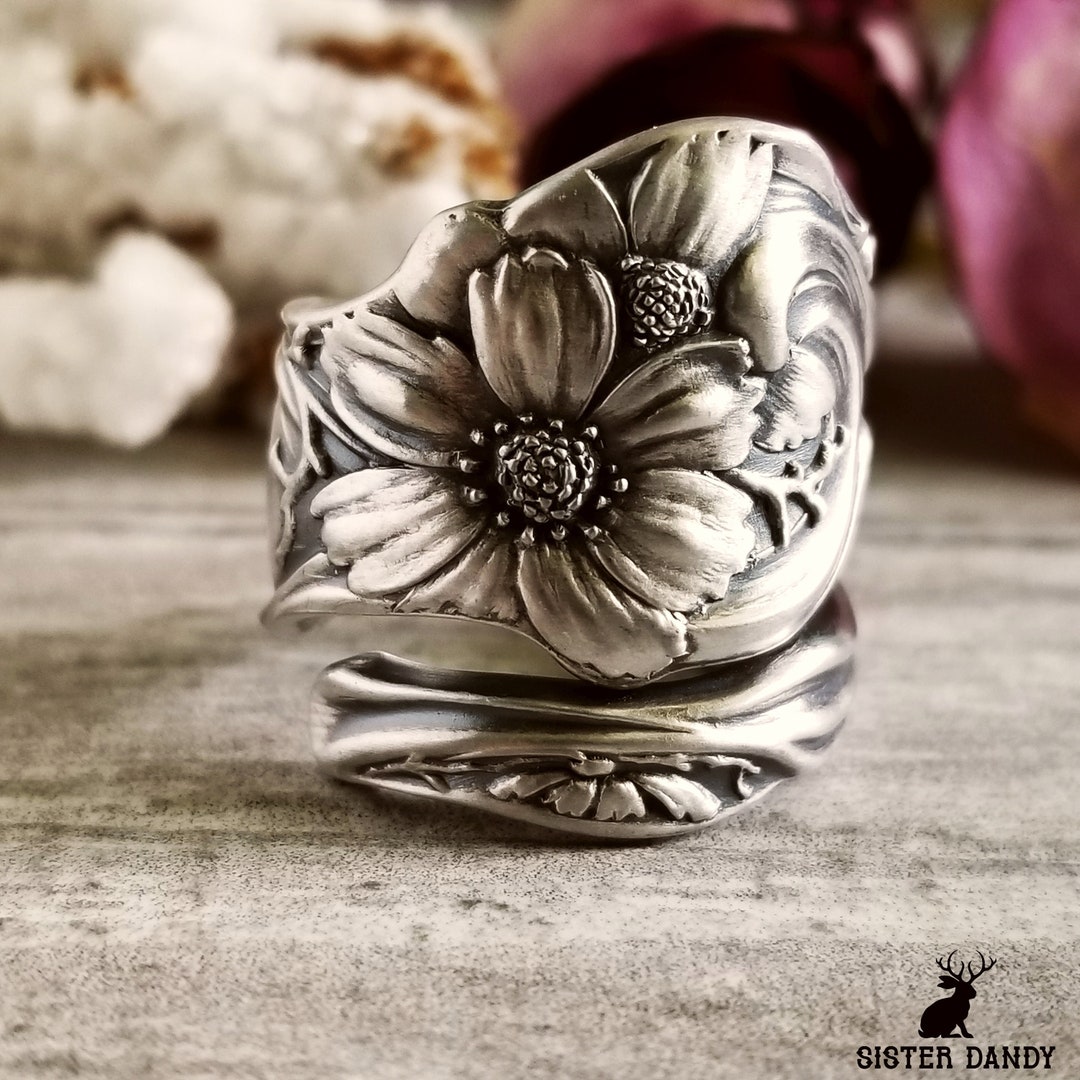 Rare Shiebler Cosmo Ring, Handmade Aster Flower Ring, Unique Shiebler ...