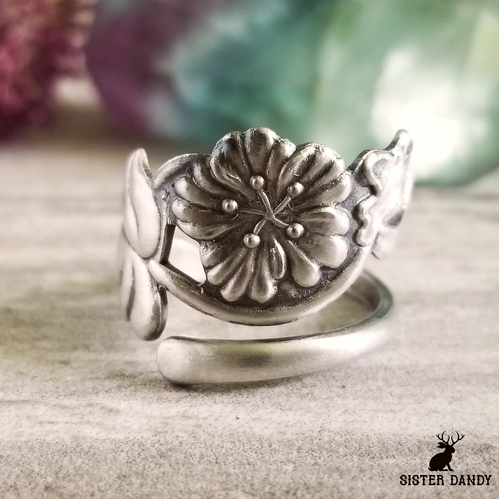 Handmade Carnation Ring, Sterling Silver Bloom Ring, Spring Flower Ring ...