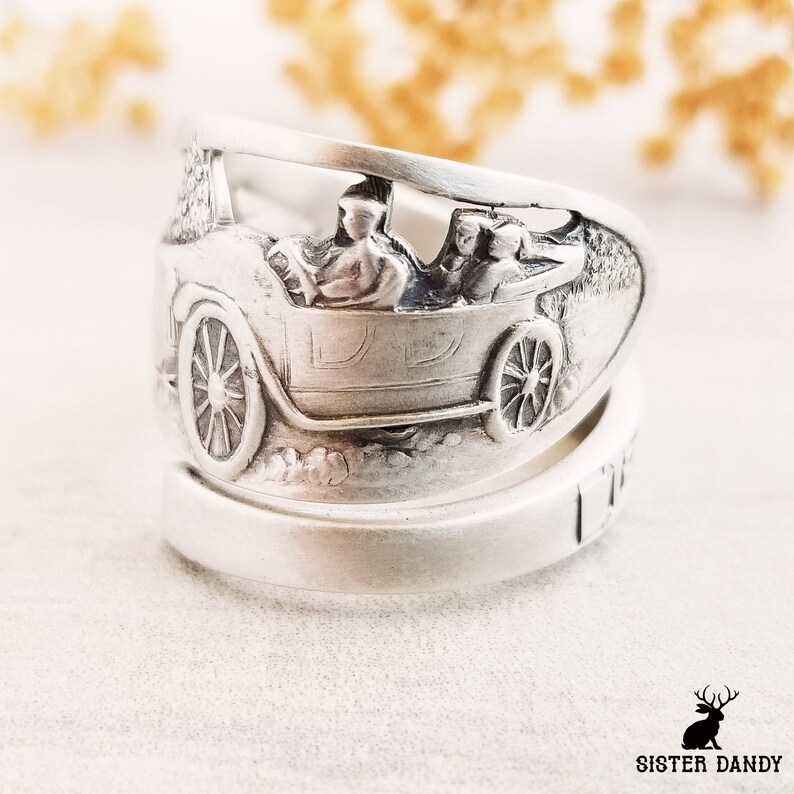 Vintage Car Ring, Antique Roadster Ring, Detroit Souvenir Ring ...