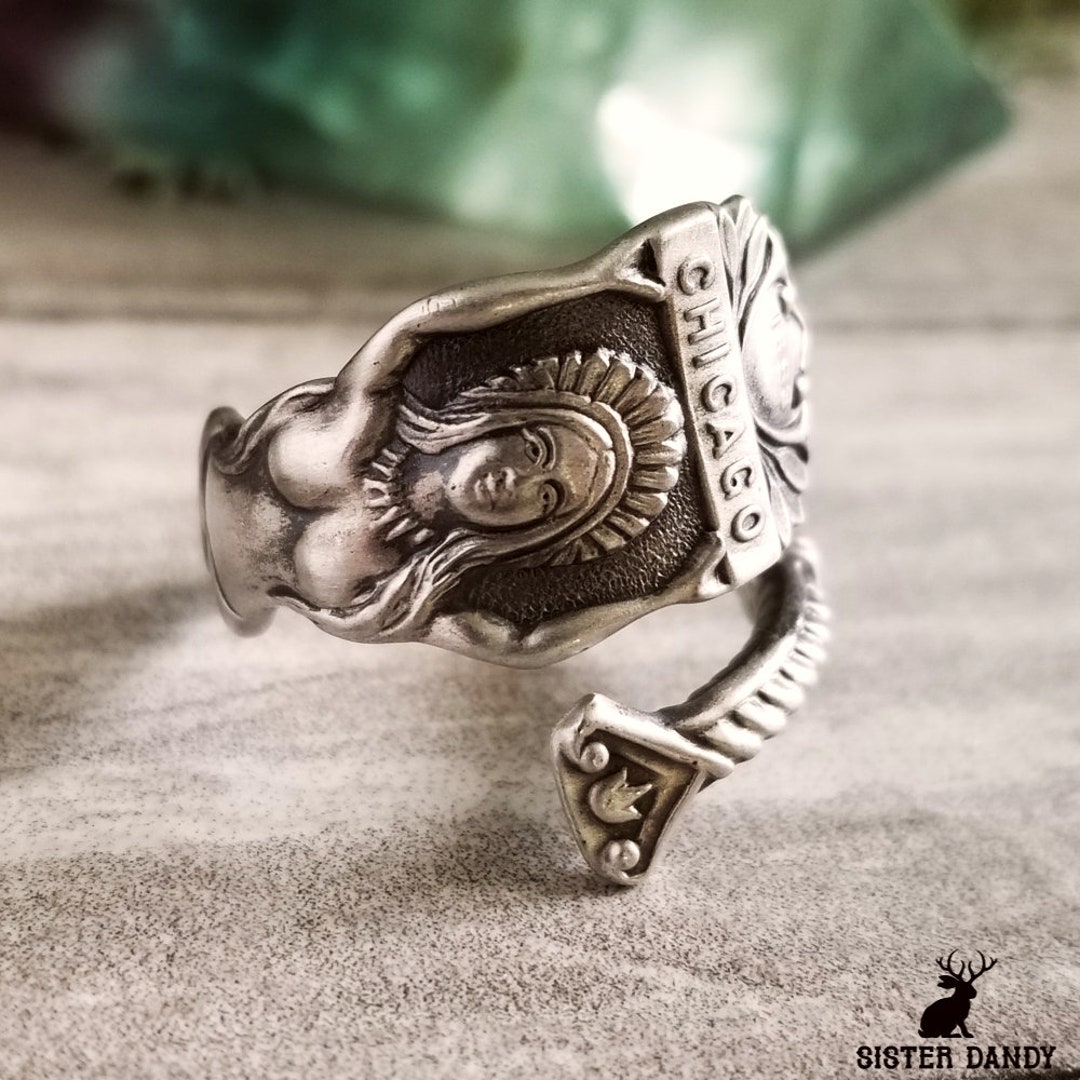 Goddess Chicago Spoon Ring, Siren Spoon Ring, Sterling Spoon Ring ...