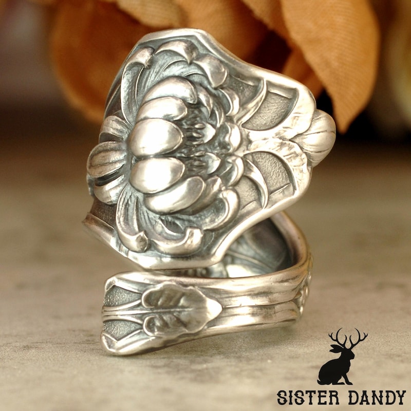 Lily Floral Spoon Ring - Etsy