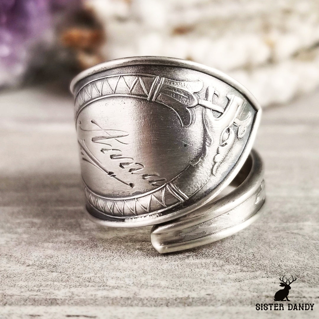Viking Dragon Spoon Ring, Vintage Spoon Ring, Sterling Norse Dragon ...