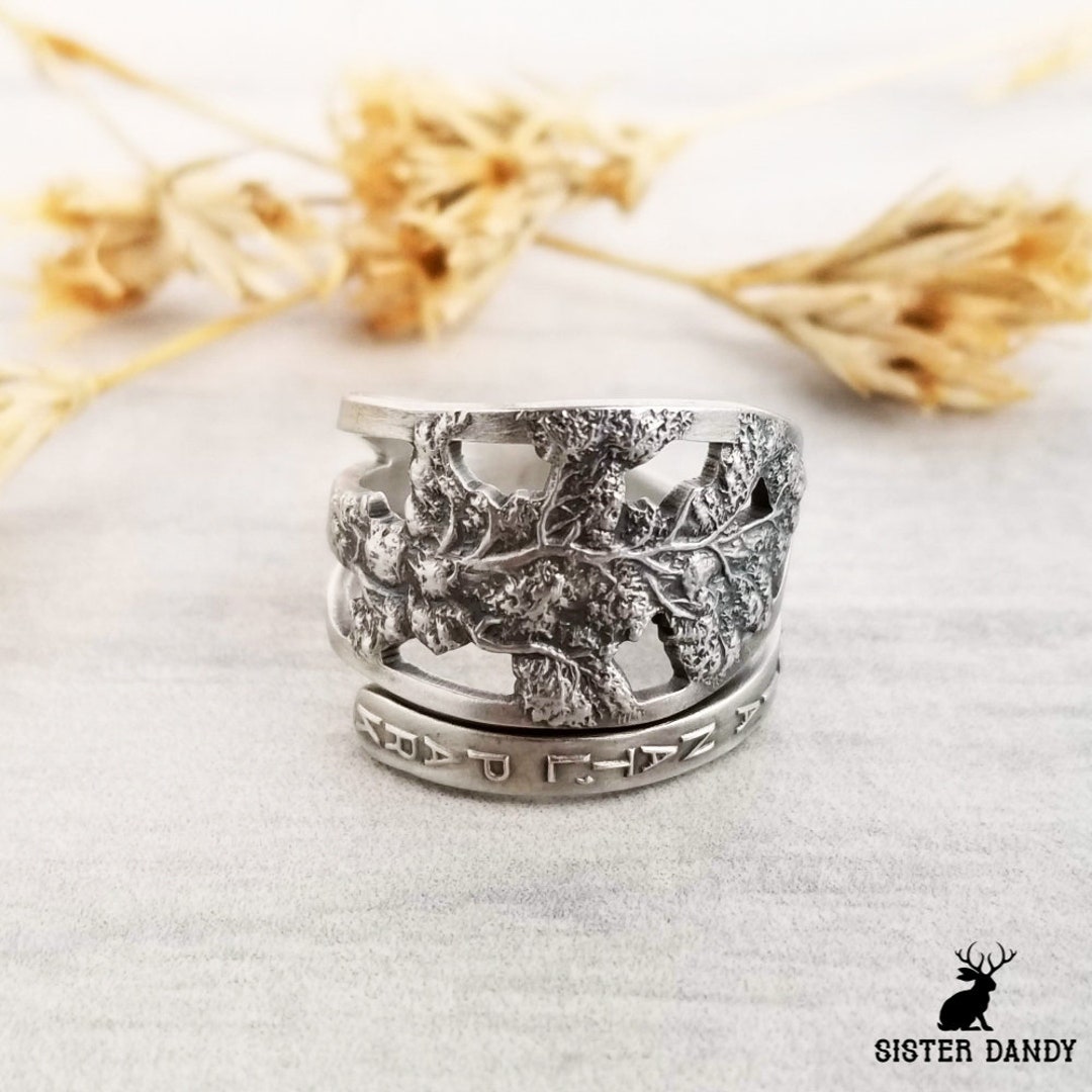 Unique Sequoia Tree Ring, Sequoia National Park Souvenir Ring, Vintage Sterling Spoon Ring ...