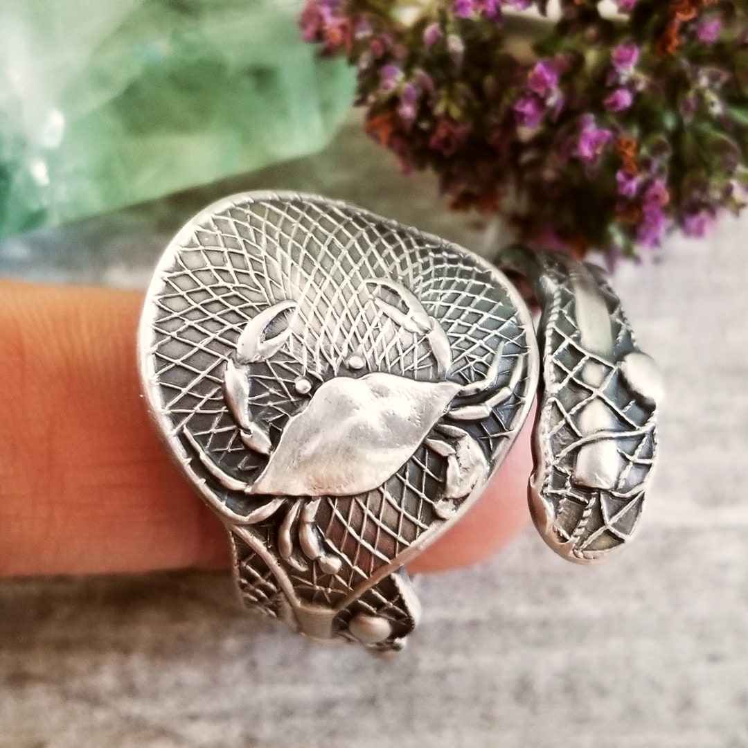 Unique Sterling Crab Ring, Cape Cod Crabbing Ring, New England Crab ...