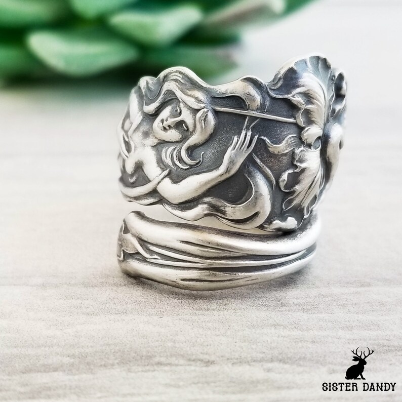 Rare Goddess Spoon Ring Sterling Goddess Ring Silver Fairy - Etsy