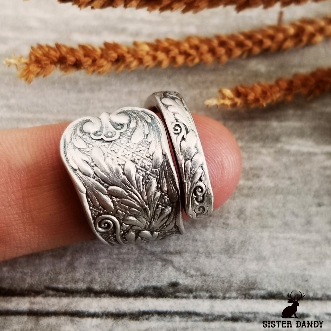Gorham St. Cloud Sterling Wrap Ring, Sterling Silver Boho Spiral Ring ...