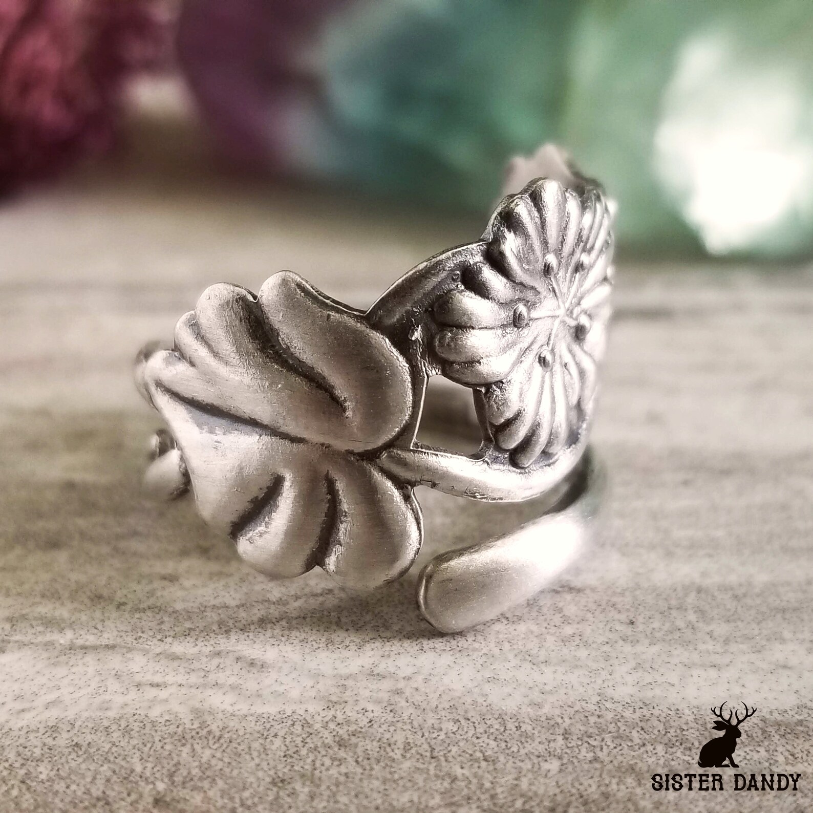 Handmade Carnation Ring, Sterling Silver Bloom Ring, Spring Flower Ring ...