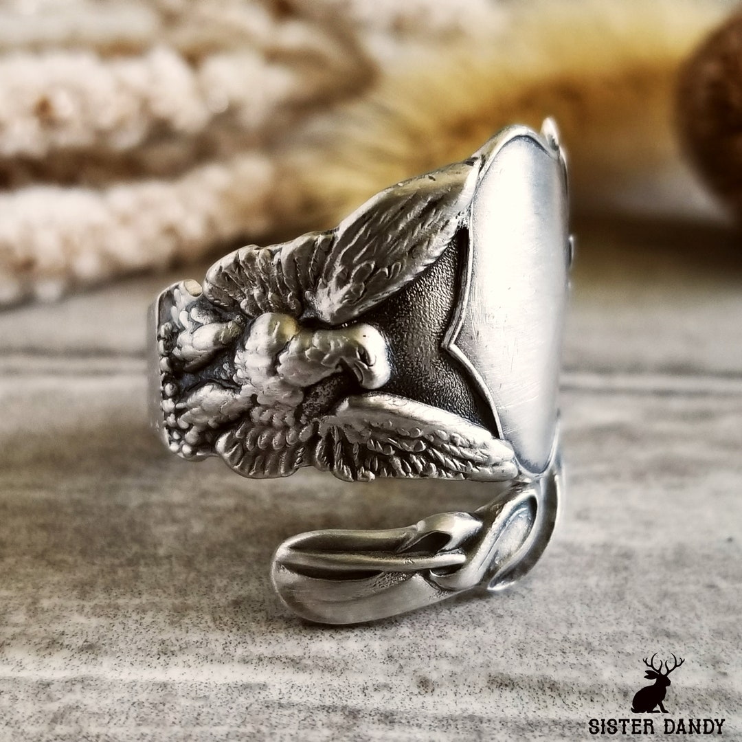 Eagle Ring, Sterling Bald Eagle Ring, Sterling Eagle Ring, Vintage Eagle Ring, Vintage Ring ...