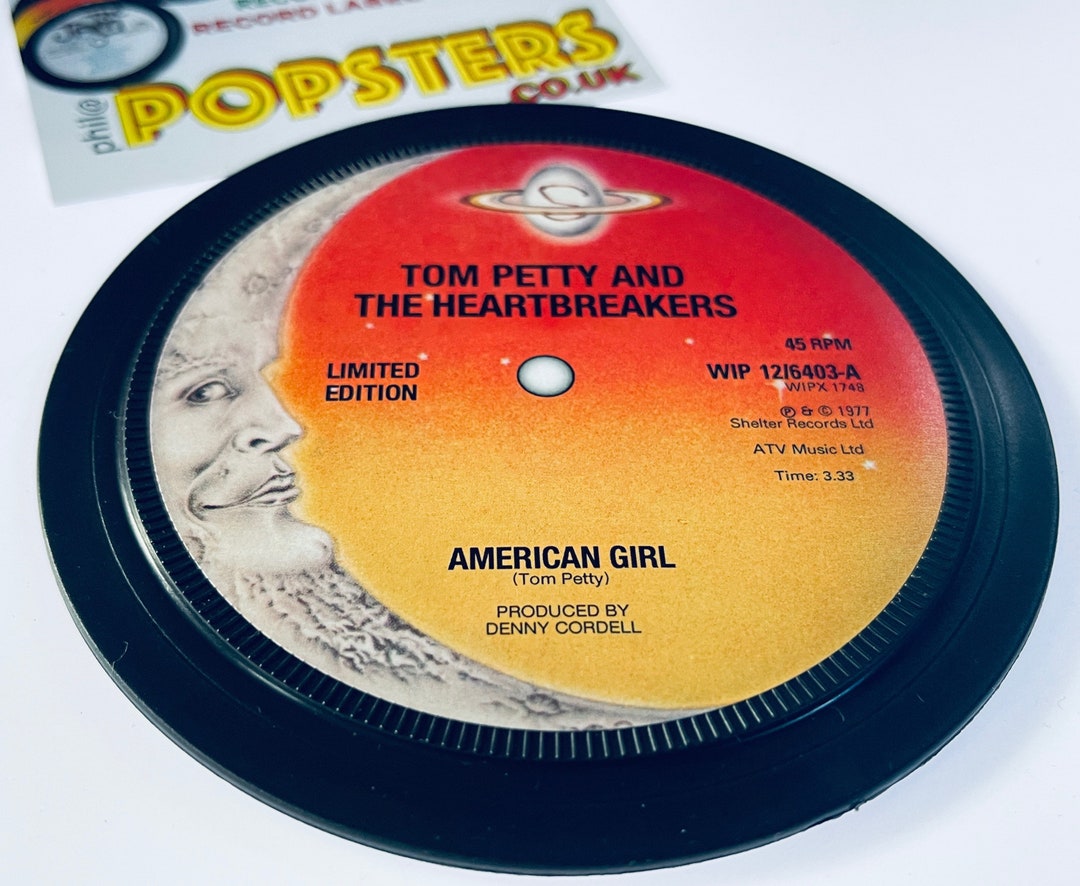 Tom Petty American Girl Record Label Coaster. Popsters - Etsy