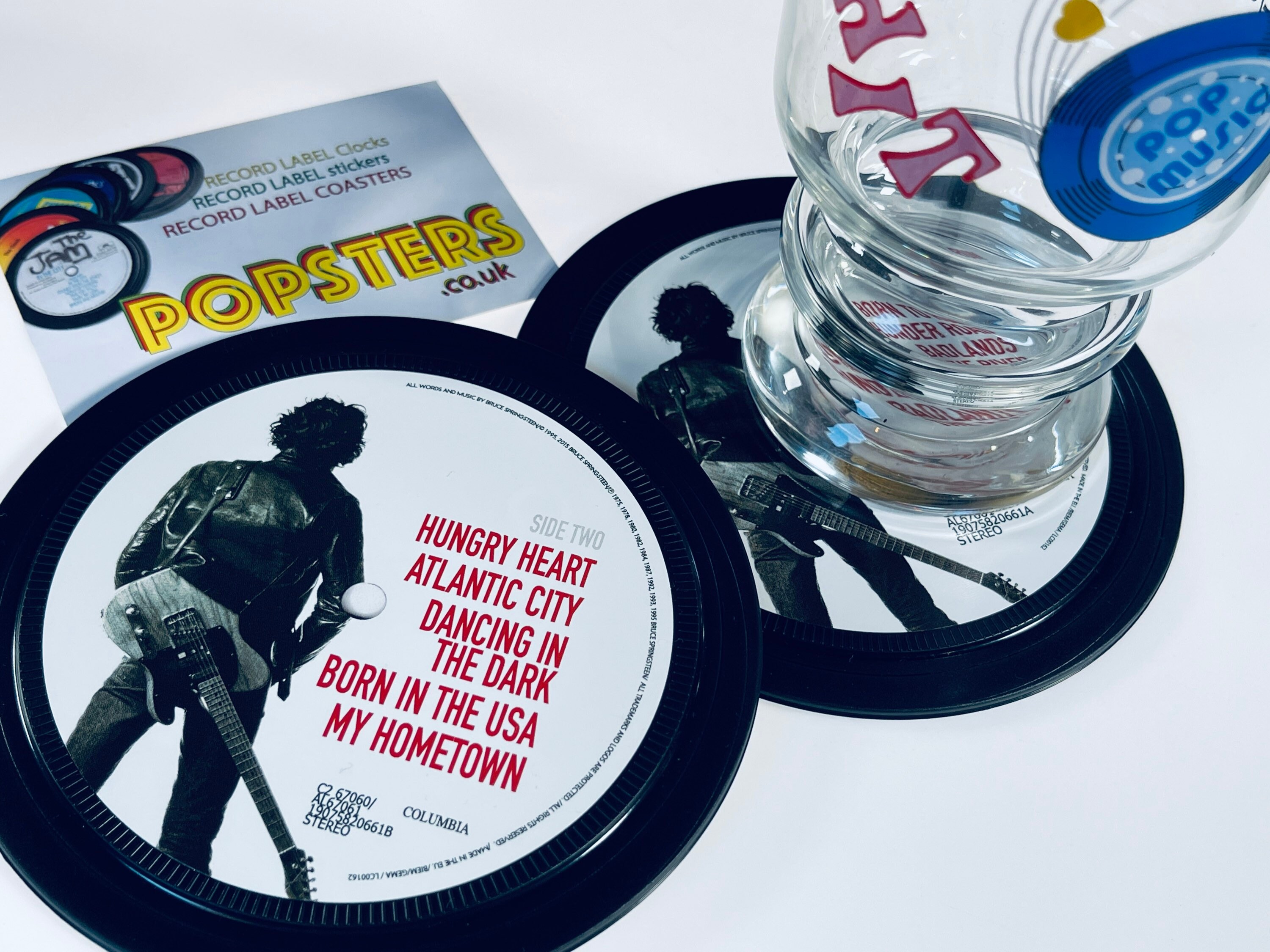 Bruce Springsteen. 2 Record Label Coasters. Popsters - Etsy UK