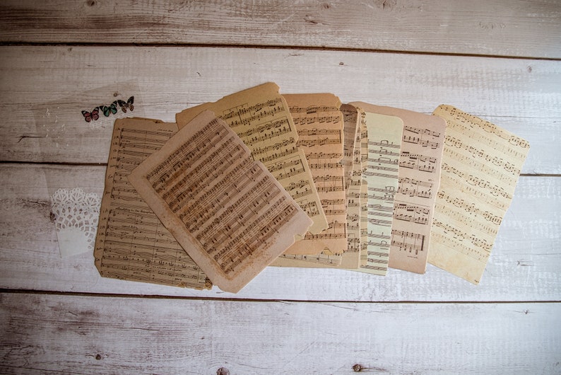 25 Vintage Papers Old Music Notes - Etsy