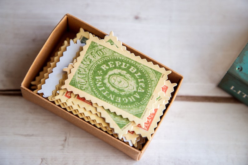 Sticker Set Post Box 100 Stickers Vintage Postal Stamps | Etsy