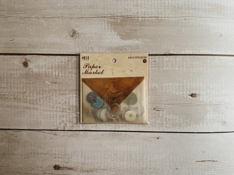Set of Round Button Stickers in Envelope - Etsy