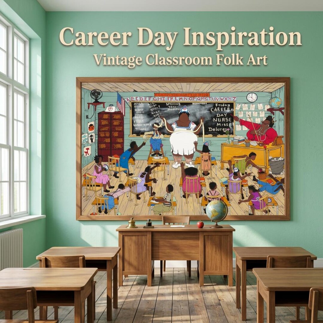 Black Southern Nursing Teacher Wall Art | Vintage School Nurse Gift Art ...