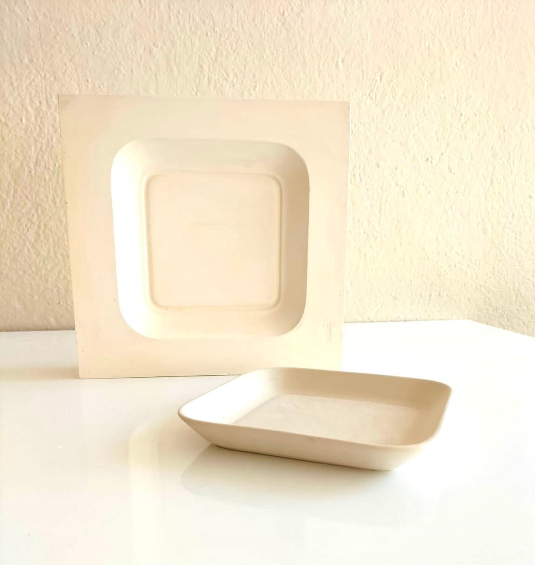 Handmade Plaster Plate Mold: Ceramic & Stoneware Slip Casting (27x27x8 ...